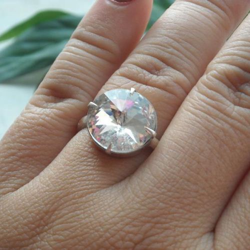 Buy Crystal ring, Swarovski crystal ring, Promise ring, Sterling silver ...